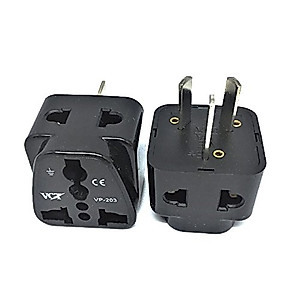 VP-203B USA to Australia/New Zealand/China 2-Outlet Plug Adapter Enables Use of Multiple Products with One Plug Adapter