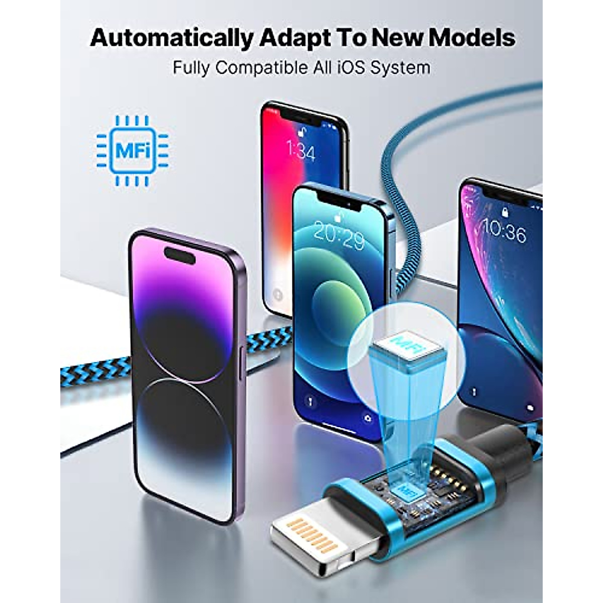 iPhone Charger [Apple MFi Certified] 3Pack 6FT Lightning Cable Nylon Braided iPhone Charging Cable Fast Charging iPhone Charger Cord Compatible with iPhone 14 13 12 11 Pro Max XR XS X 8 7 6 Plus SE