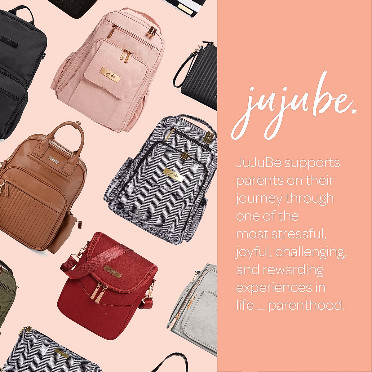JuJuBe | 24.7 Leather Tote Bag + Clutch Purse for Moms, Includes 9 Pockets and Travel Changing Pad | Deep Ocean