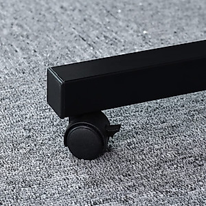 Emall Life Tray Table, Adjustable Sofa/Bed Side Table Portable Desk with Wheels Overbed Table Laptop Cart with Holder Slot (15.7 * 23.6, Black Willow)