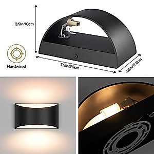 Aiilsmp Black Modern LED Wall Sconces Set of Two Hardwired Wall Sconces Indoor Up and Down Wall Mount Light for Living Room, Bedroom, Hallway Warm White 3000K(with G9 Bulbs)