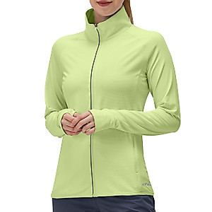 Women's UPF 50+ UV Sun Protection Clothing Long Sleeve Athletic Hiking Shirts Lightweight SPF Zip Up Outdoor Jacket(Green,XL)