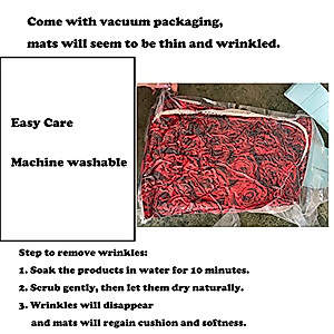 Seacoi Rose Flower Shower Curtain Set with Rugs, 4 Pcs Romantic Floral Bathroom Decor Set for Girls Women, Valentine's Day Complete Bath Room Curtain Set with Matching Mat & Accessories (Red 2)