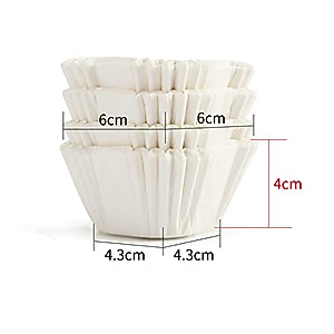 CHEFMADE 100 Count White Cupcake Liners, Square Baking Cups for Baking, Paper Cupcake Liners -No Smell, Food Grade & Grease