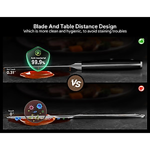 Piklohas Steak Knives Set of 8 with Drawer Organizer, 4.5 Inch Non Serrated Dinner Knife, Forged German Steel Damascus Pattern Straight Edge Meat Knife with Full Tang Handle, Dishwasher Safe, Black