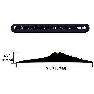 20Ft/6M Universal Garage Threshold Seal Strip with 300ml Black Sealants/Adhesives, Garage Door Bottom Weatherproof Strip Rubber DIY Weather Stripping Replacement(Black)