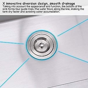 33-inch Drop In Kitchen Sink Stainless Steel -VOKIM 33 Inch Topmount Drop-in Single Bowl Handmade Stainless Steel 16 Gauge Kitchen Sink, With Dish Grid and Basket Strainer,Soap Dispenser