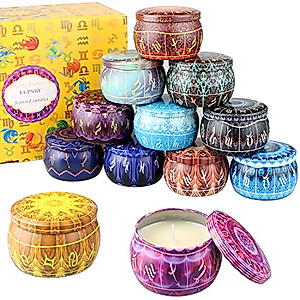 EUPNHY 12 Pack 4.4Oz Zodiac Constellations Scented Candles Gift Set Strong Fragrance Aromatherapy Candle Set Decorative Candles for Home Scented Bath and Body Works Candle Relaxation Gifts for Women.