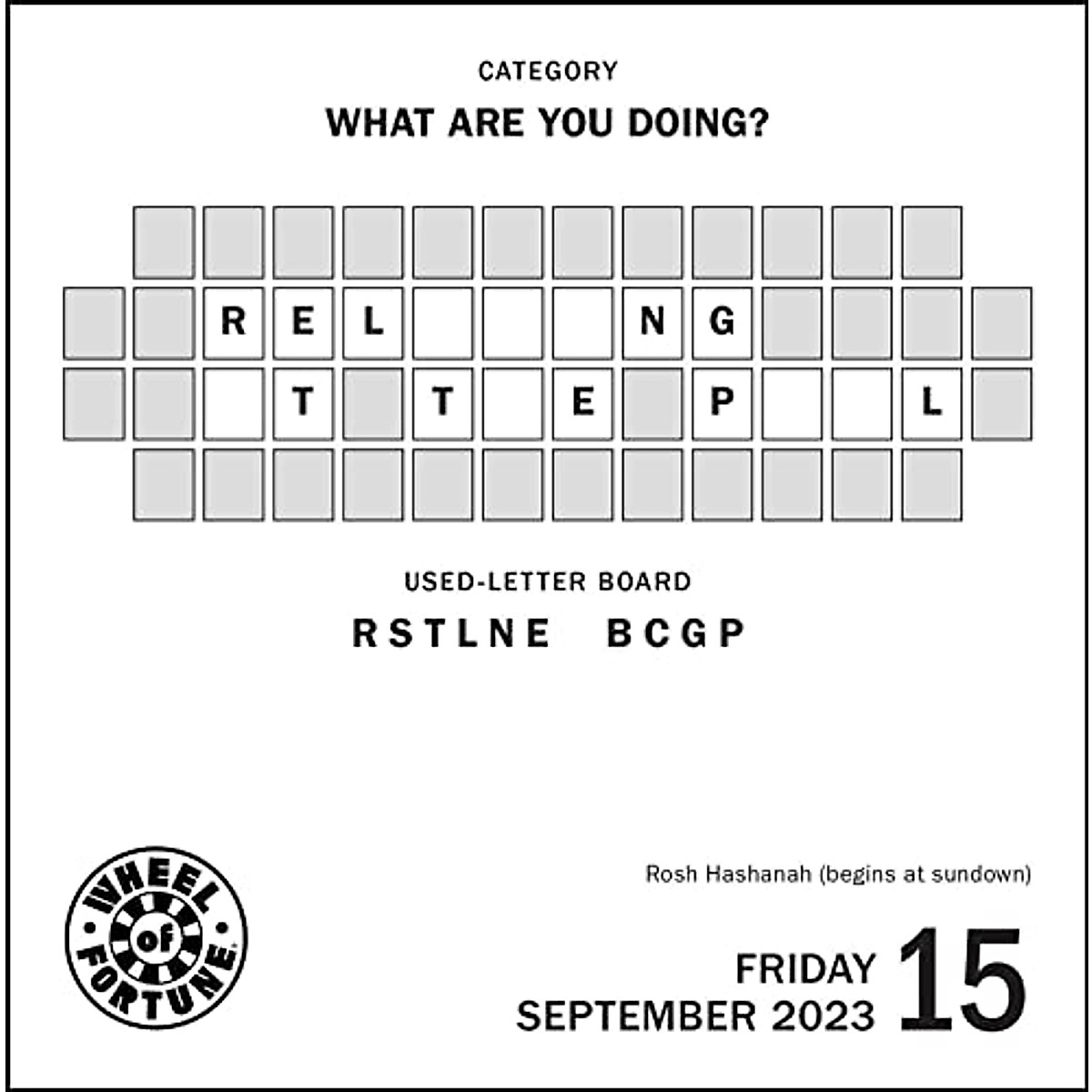 Wheel of Fortune 2023 Day-to-Day Calendar