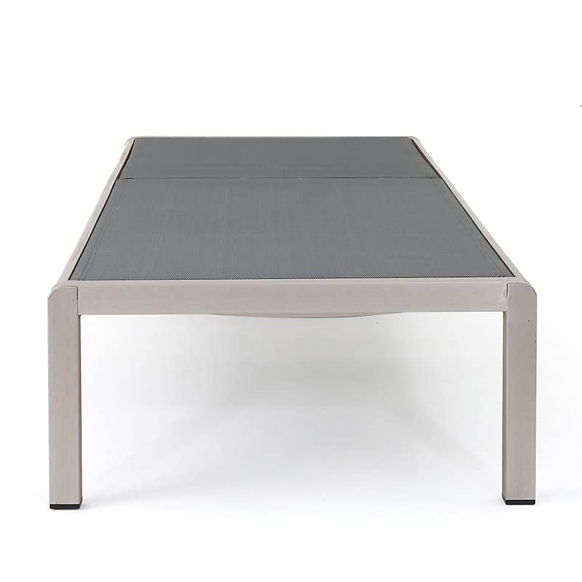 Christopher Knight Home Cape Coral Outdoor Mesh Chaise Lounges, 2-Pcs Set, Dark Grey / Silver