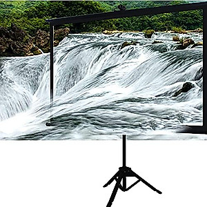 FMOGE Projector Screen Portable Projector Screen Movies Screen with Stand - 16:9 HD Anti-Crease Outdoor/Indoor Projector Screen for Home Theater Cinema Portable Projector Screen