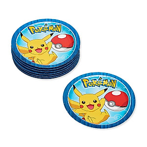 Vibrant Multicolor Pokemon Round Plates - 7" (Pack of 8) - Fun, Durable Design - Perfect for Kids' Parties and Celebrations