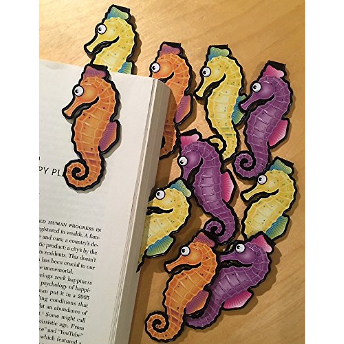 Seahorse Bulk Bookmarks for Kids Girls Boys (Set of 10) Bookmarks for kids! School Student Incentives– Library incentives– Reading Incentives- Party Favor Prizes- Classroom Reading Awards