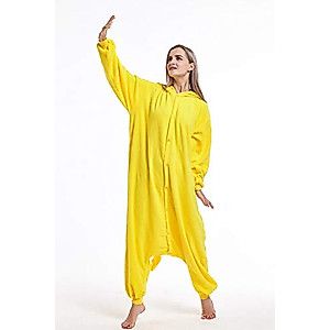 Sqlszt Animal Adult Onesie One Piece Cosplay Pajamas Jumpsuit Costume for Women Men Halloween christmas M Yellow