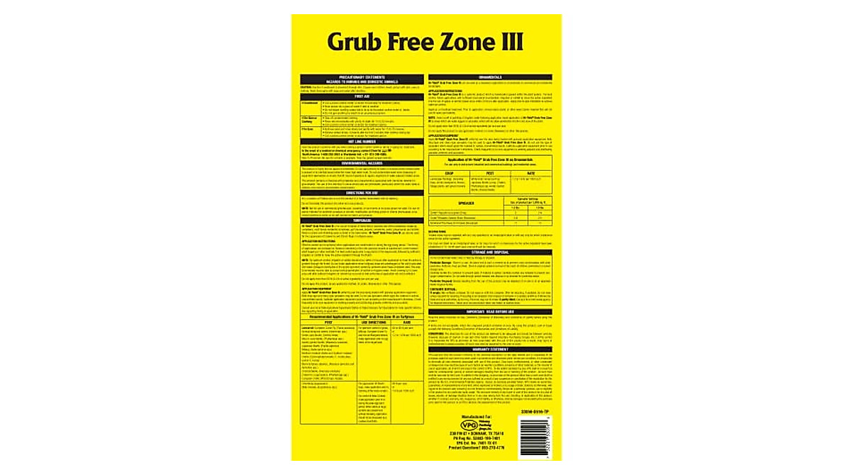 Hi-Yield Grub Free Zone III - protect lawns from grubs and insects