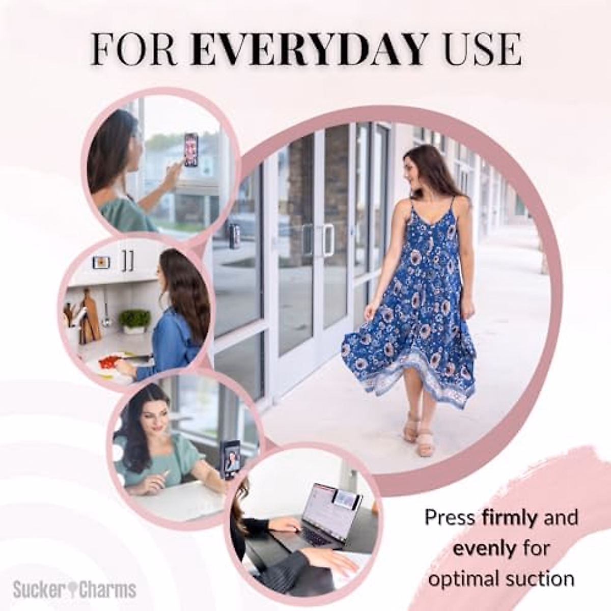 SuckerCharms Removable and Reusable Suction Cup Phone Mount/Patent Pending (Butter Rum)