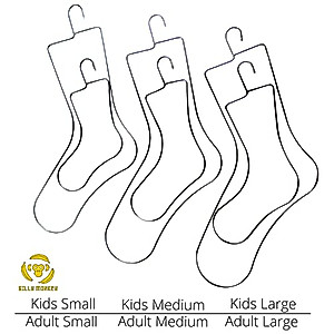 SILLY MONKEY Junior Kids Size Sock Blockers and Laundry Drying Hanger Rack Stainless Steel, Complete with 3 Pairs of Small Medium Large Sock Blockers for Fast Drying and Displaying Hand Knitted Socks