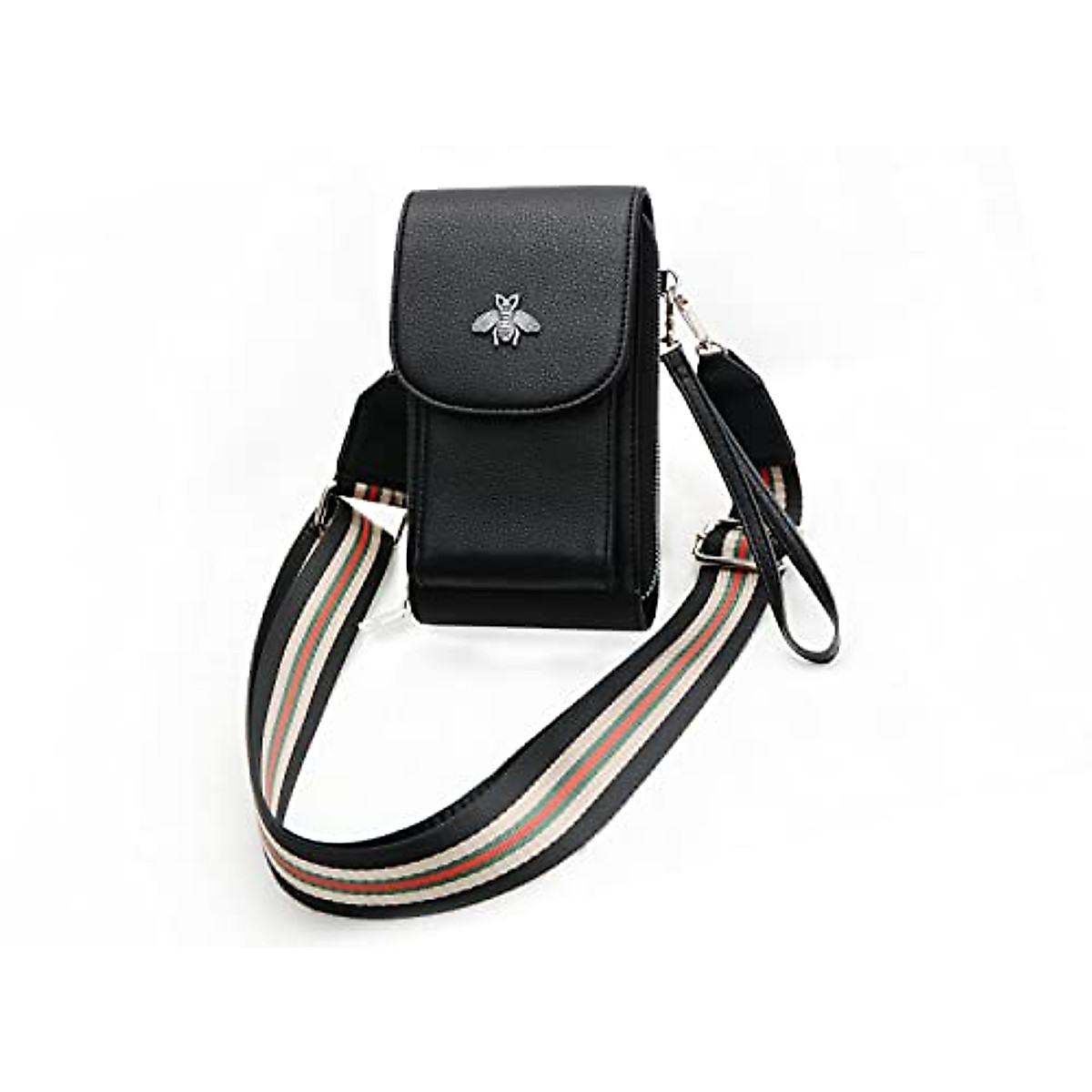 LITOON Cross Body Bags with Touchscreen Cell Phone Purse Window ZipperPocket, RFID Blocking Card Holder for Women (Vertical - Black)