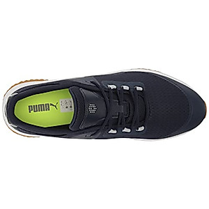 PUMA GOLF Men's Fusion Grip Extra Wide Golf Shoe, Puma Navy-Puma Silver-Quiet Shade, 13