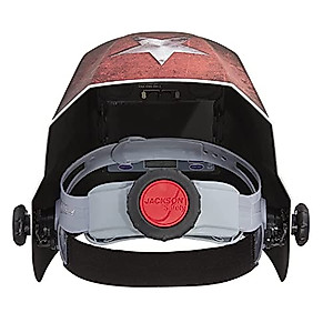 Jackson Safety Premium Auto Darkening Welding Helmet 4/5-13 Shade Range, 1/1/1/1 Optical Clarity, 1/25,000 sec. Response Time, 370 Speed Dial Headgear, Freedom Graphics, Red/White/Blue, 47103