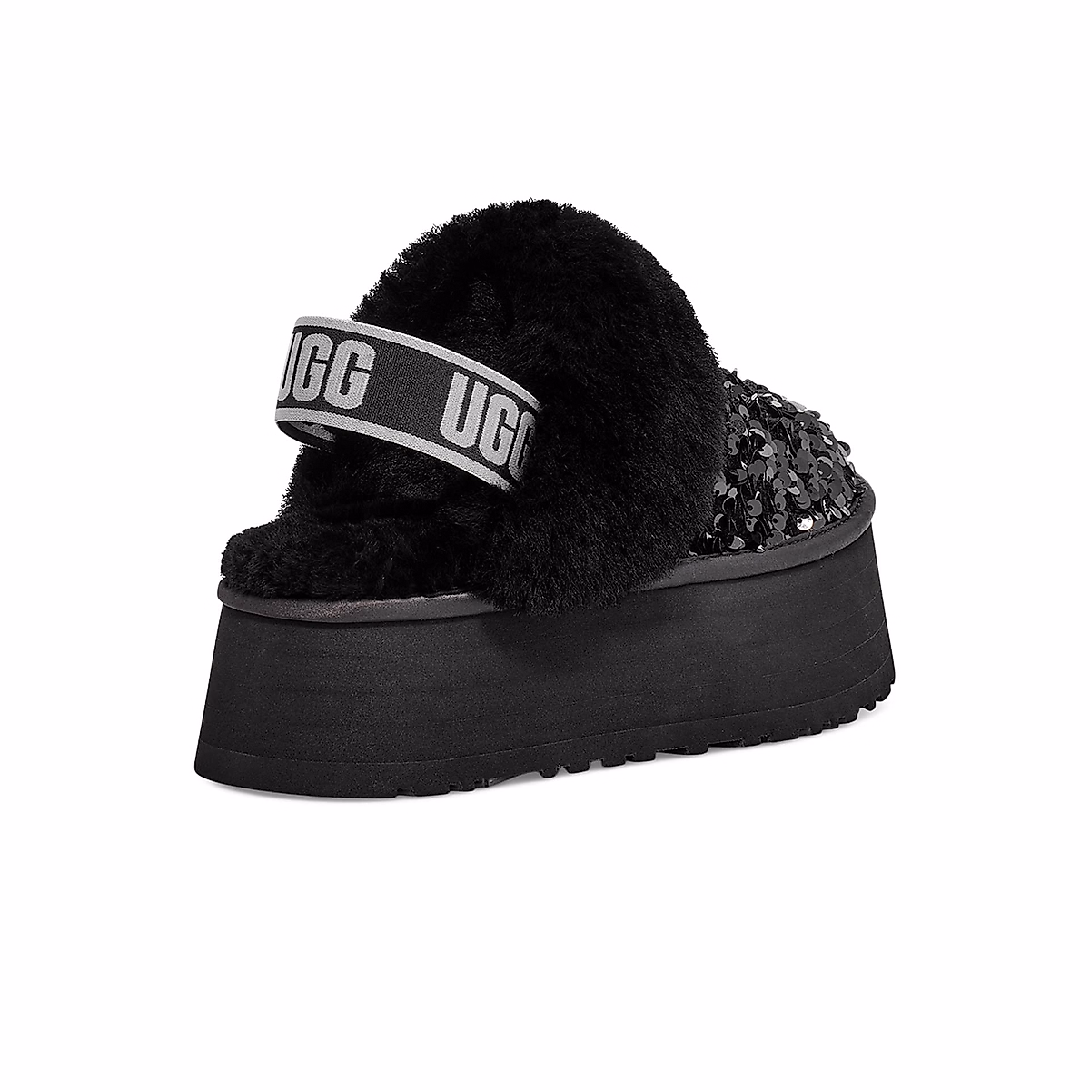 UGG Women's FUNKETTE Chunky Sequin Slipper, Black, 6