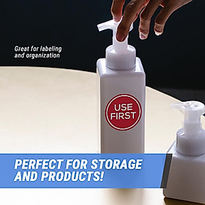 Use First Stickers (2 inch, Red, Round - 300 Labels) Circle Dot Use First Stickers for Retail, Quality Control, and Storage
