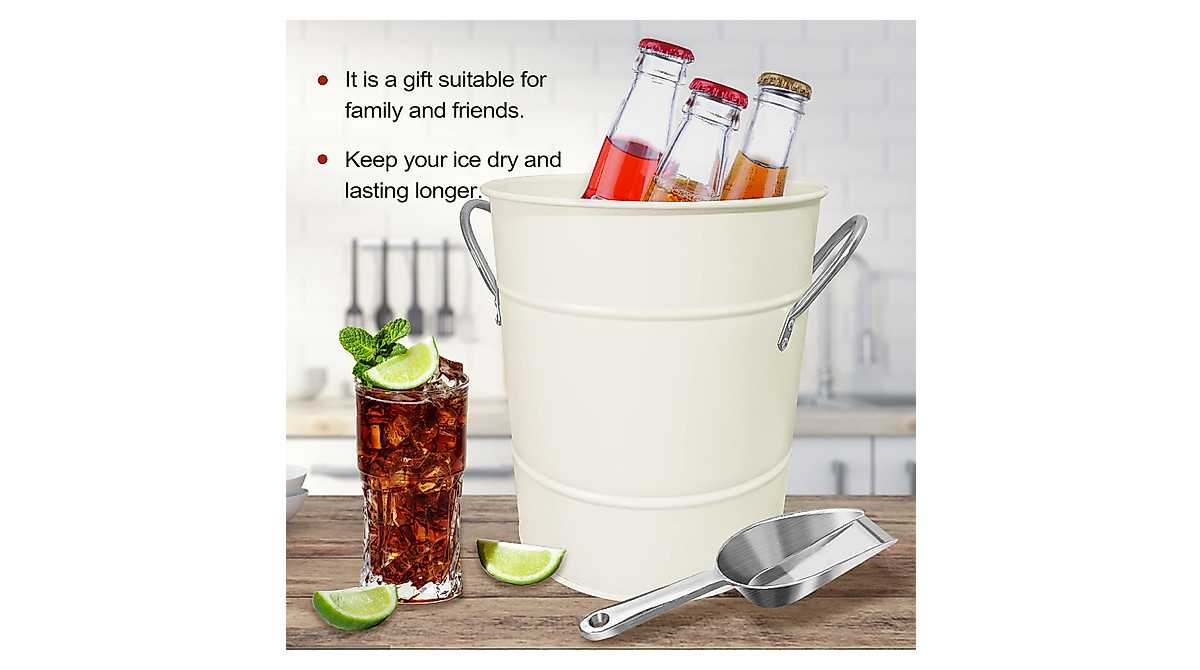 Insulated 4L White Ice Bucket for Parties & Bars