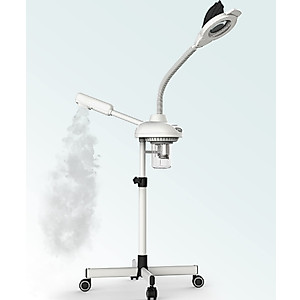 TASALON Professional Facial Steamer, 2 in 1 Facial Steamer with 5X Magnifying Foldable Arm, Ozone Face Steamer for Facial, Mist Face Steamer Salon Spa Beauty Skin Care Equipment, Steamer for Face Spa