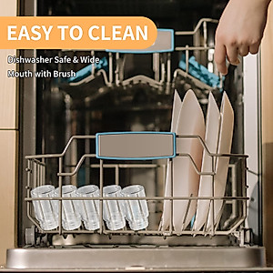 VOLCANOES CLUB 2oz Glass Jars with Lids - Glass Shot Bottles Set for Liquids, Juicing, Ginger Shot, Sample - Small Containers with Screw Caps - Clear Mini Round Bottles - Leakproof/Wide Mouth - 8 pack