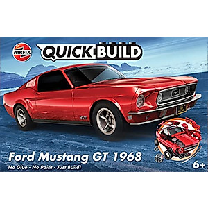 Airfix Quickbuild Ford Mustang GT 1968 Red Brick Building Plastic Model Kit Car J6035
