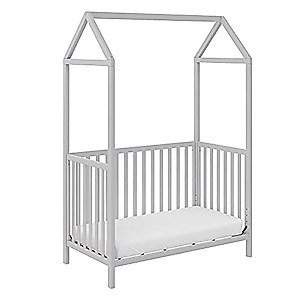 Little Seeds Rowan Valley Skyler 3-in-1 Convertible Crib with Canopy, Dove Gray