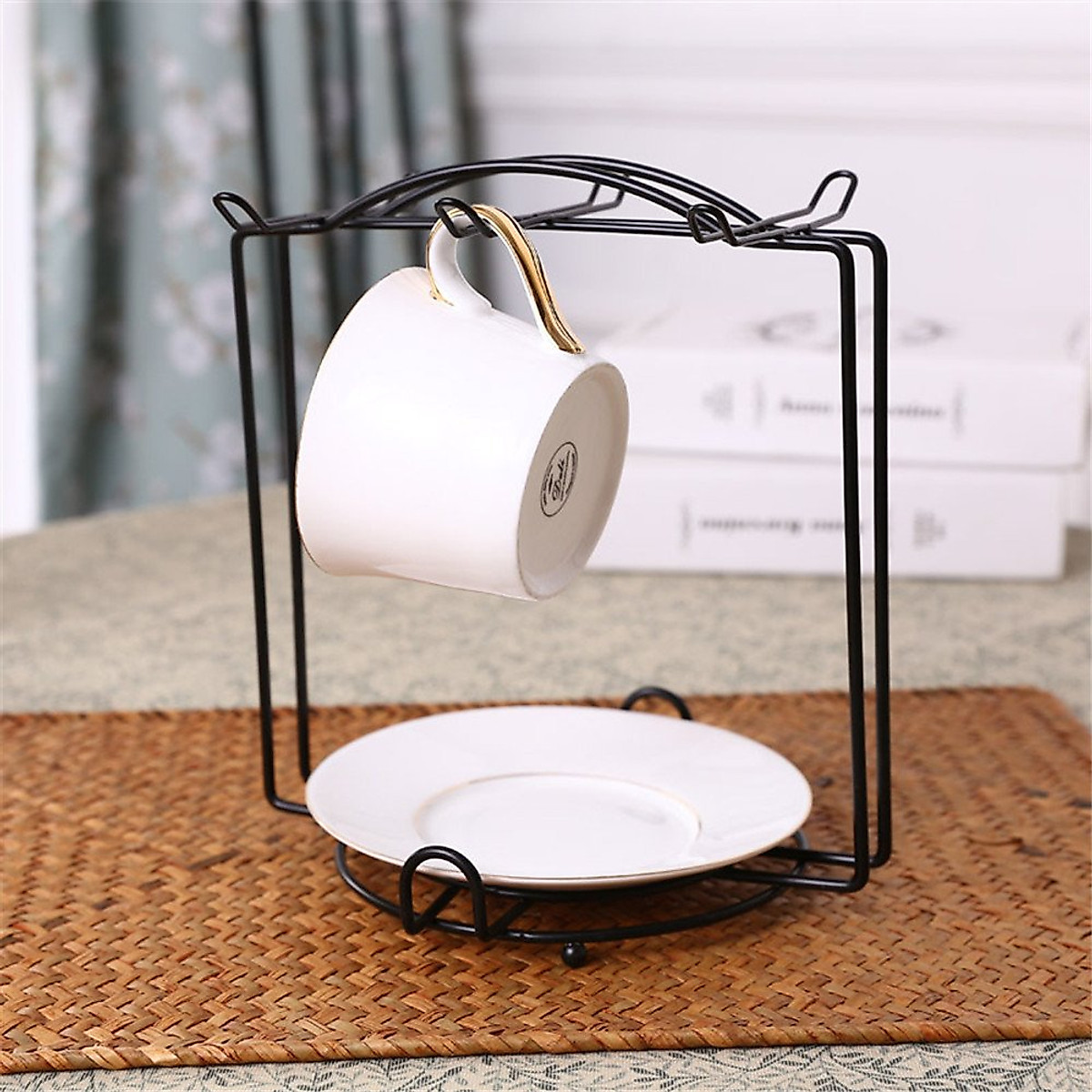 Yontree 6 Hooks Mugs Tree Cup Rack Dishes Organizer Cup Holder Style A