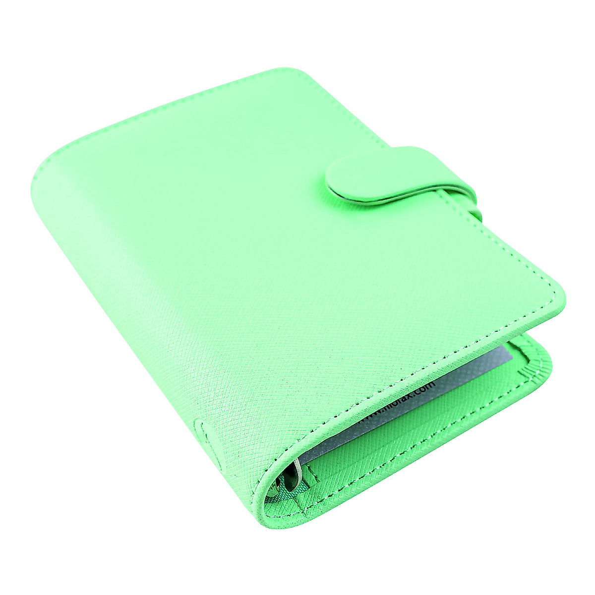 Filofax Saffiano Organizer, Mini Size, Neo Mint - Cross-Grain, Leather-Look, Six Rings, Week-to-View Calendar Diary, Multilingual, 2022 (C028804-22)