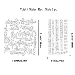 GLOBLELAND Grateful Blessed Words Hot Foil Plate for DIY Foil Paper Holiday Embossing Word DIY Foil Embossing for Scrapbooking Decor Cards Making Matte Platinum