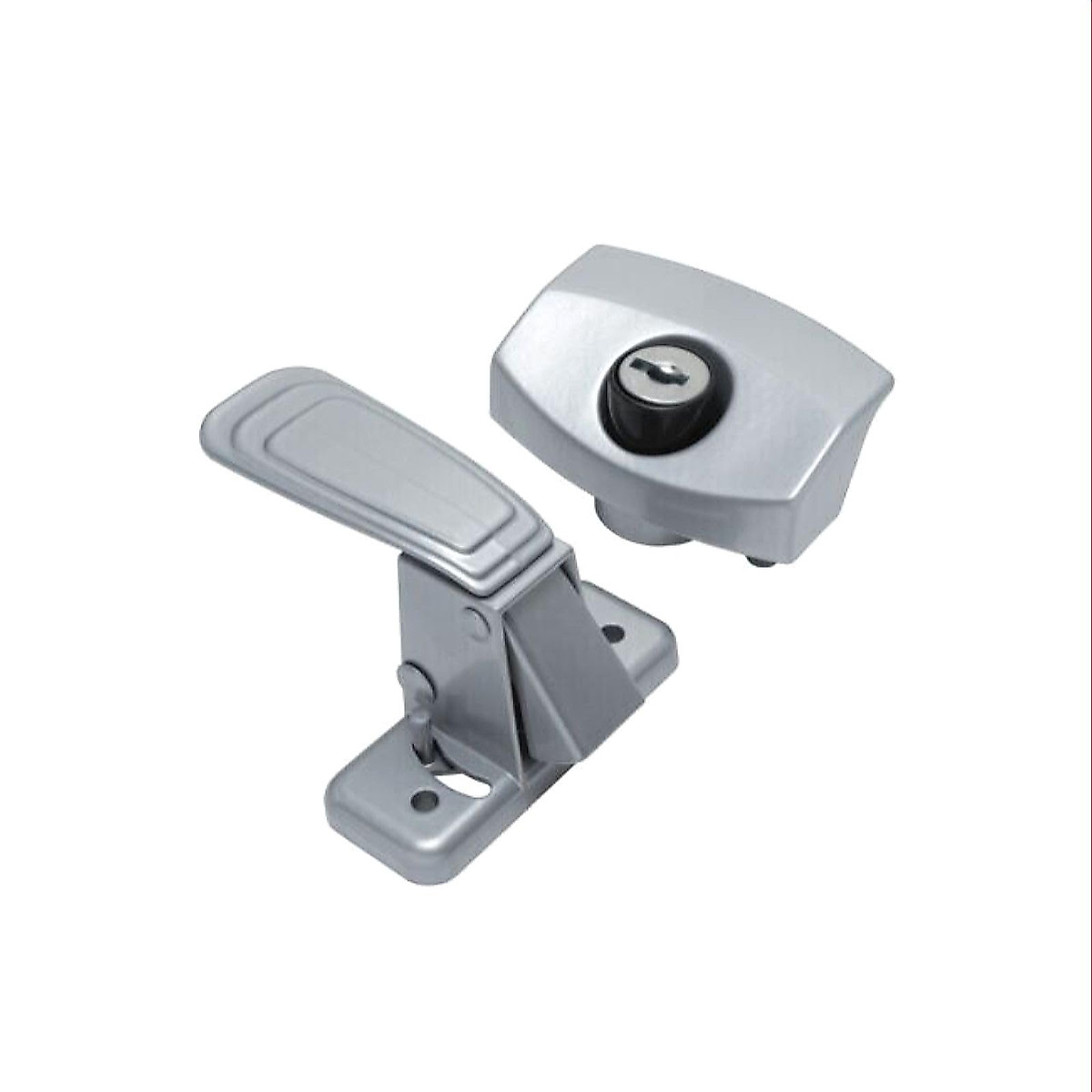 Camper Locking Entry Door Handle. Silver Lock Latch Pop Up RV Trailer