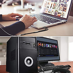 KINGTOP Headphone Splitter, 3.5mm Headphone Mic Stereo Y Splitter, 3.5mm TRRS Female to Dual 3.5mm TRS Male Combo Audio Adapter for PC, Laptop, Desktop, Headphone, Gaming Headset (Black)