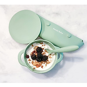 Bazzle Baby Silicone Suction Bowls with Suction Lid and Spoon 3-piece set BPA Free Silicone | Perfect for 4-36 Months