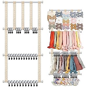 HOME RIGHT Bow Organizer for Girls Hair Bows, Headband Holder for Baby Girl, Baby Headband Hair Accessories Organizer Wall Hanging Decor for Toddler Girls Room