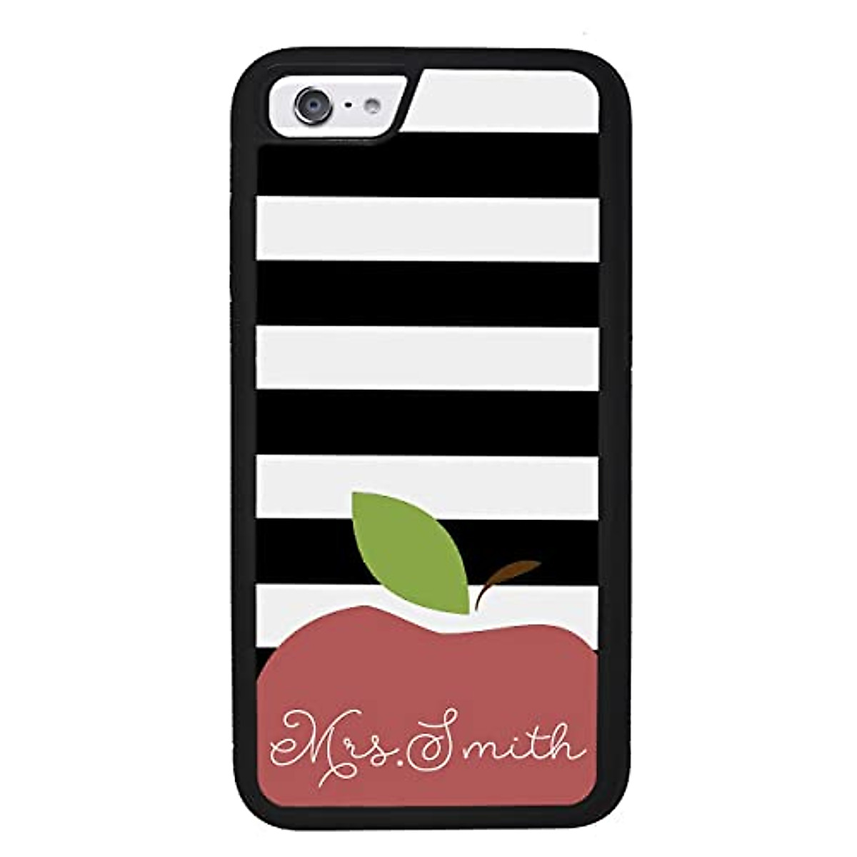 Teachers Appreciation Gift Personalized Apple iPhone Black Rubber Phone Case Compatible with iPhone 14 Pro Max, Pro, Max, iPhone 13 Pro Max Mini, 12 Pro Max Mini, 11 Pro Max X XS Max XR 8 7 Plus