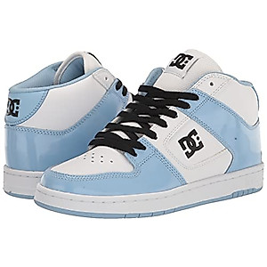 DC Women's Manteca 4 Mid Skate Shoe, Blue/White/Black, 6.5