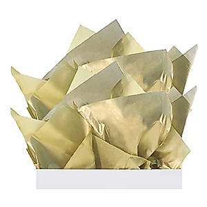 UNIQOOO 100 Sheets Metallic Gold Foil Gift Tissue Paper Bulk, Recyclable Durable for Gift Bags Box Gift Wrapping DIY Craft, Wedding Birthday Party Favor Decor, Shredded Filler, Pinata, 20X14in