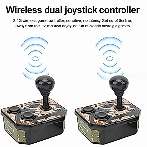 Luqeeg Double Joystick Game Console, Handheld Game Console Arcade Game Console with Various Classic Games Double Player Joystick Game Controller Gaming System, Plug & Play (Black)