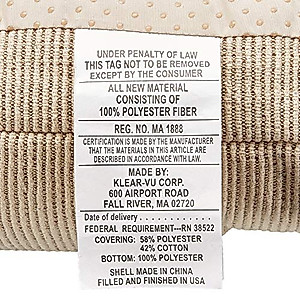 Klear Vu Saturn Non Slip Seat Cushion, Button Tufted Sitting Pillow with Durable Fabric Cover, Ideal for Dining, Office or Rocking Chair, 18" x 20" x 3", Set of 1, Natural