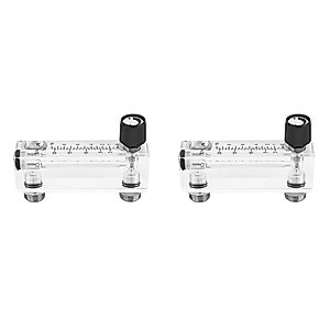 2pcs Acrylic PMMA Adjustable Panel Type Gas Flowmeter 1~10LPM, 1/4' M18*1.5, Panel Gas Meter, for Adjusting Gas