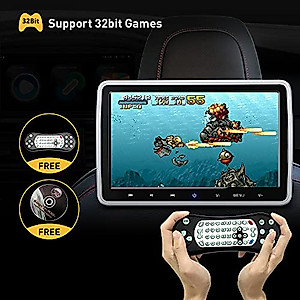 XTRONS Dual Car DVD Players 10.1 Inch Grade-A TFT Screen Portable Car Headrest CD Player with 2 New White Wireless IR Headphones Support HDMI Input, USB SD, AV in & Out, Region Free, 32 Bit Games