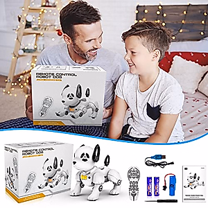 Remote Control Robot Dog Toy, Programmable Smart Interactive Robotic Pets, RC Stunt Robot Toys Dog Imitates Animals Music Dancing Handstand Push-up Follow Functions for Kids Boys Girls
