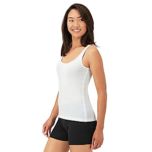 Hanes Women's Originals Knit Cotton Pack, Soft Ribbed Tank Tops, 3-Pack, White, White, White