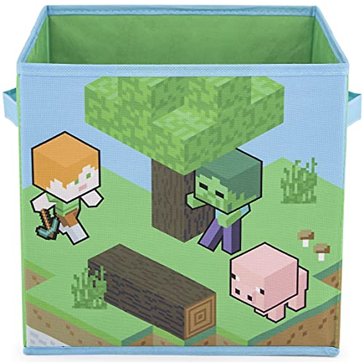 Jay Franco Minecraft Life 2 Pack Collapsible Cube Storage Bins – Kids Foldable Organizer with Handles (Official Minecraft Product)
