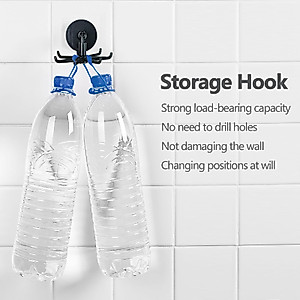 NORXUAZE Kitchen Wall Shelf Hooks,Under Cabinet Kitchen Utensil Hooks,Side Hanging 360° Rotating with 7 Hooks,Drilling Free Adhesive Utensils Rack for Tools/Towel/Oven Mitts/Bathroom, 2pcs(Black)