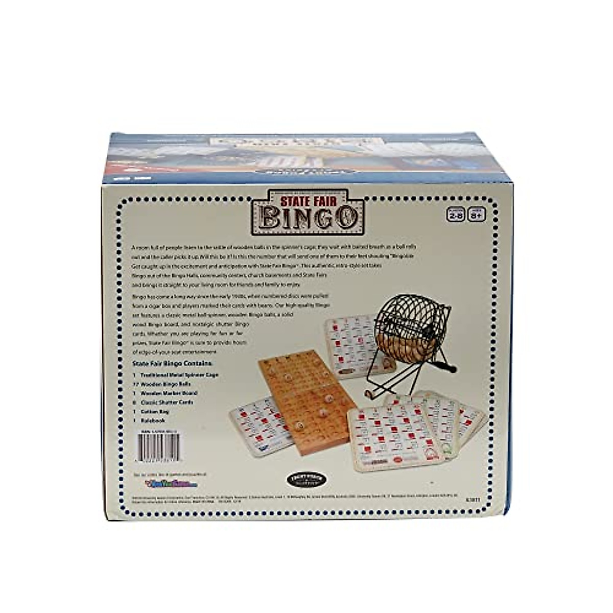 Front Porch Classics State Fair Bingo Deluxe Edition - Craftsmanship for an Authentic Retro-Style Experience - Intergenerational Fun for Friends and Family, 10x11x14 in